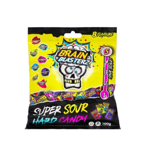 Brain Blasterz Super Sour Hard Candy Bag 12x100g – Sweet Sweets UK